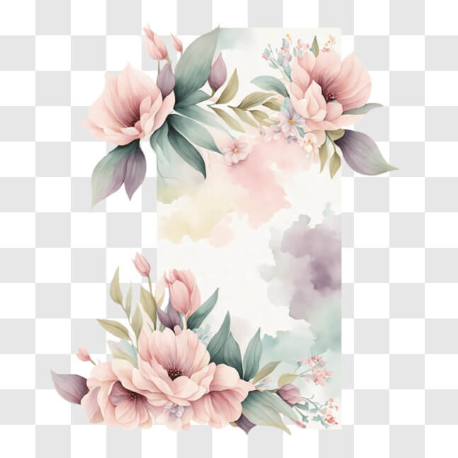 Download Watercolor Floral Arrangement in the Shape of an L PNGs Online ...