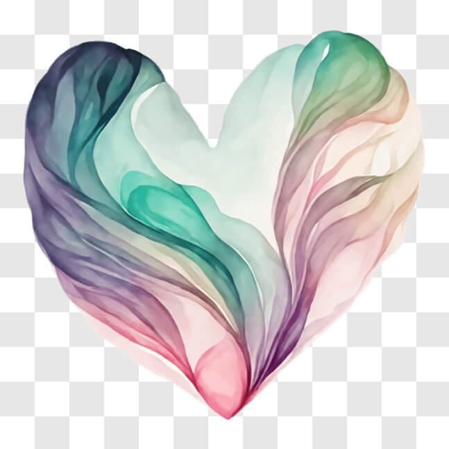 Download Colorful Swirls Abstract Heart Shape Artwork PNGs Online ...