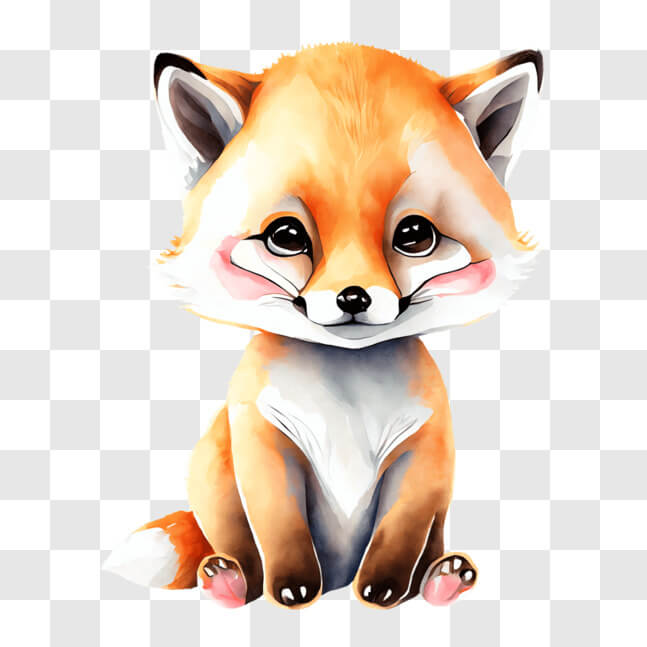 Download Small Orange Fox Looking Up at the Camera PNGs Online ...