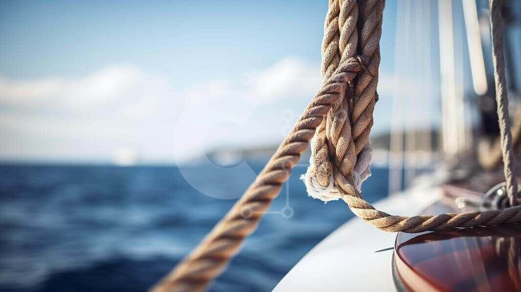 Close-up of Sail Rope on Boat's Bow stock photo | Creative Fabrica