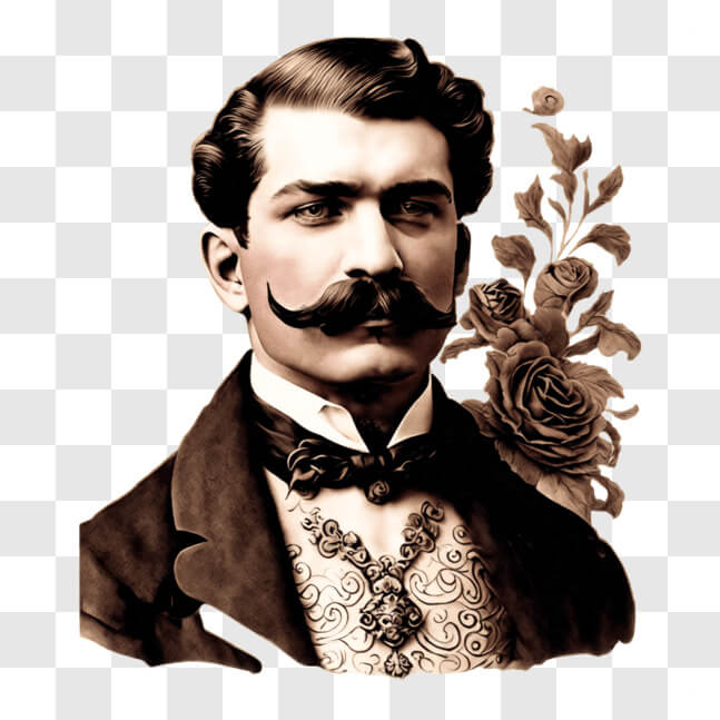 Download Black and White Portrait of a Distinguished Man with a ...