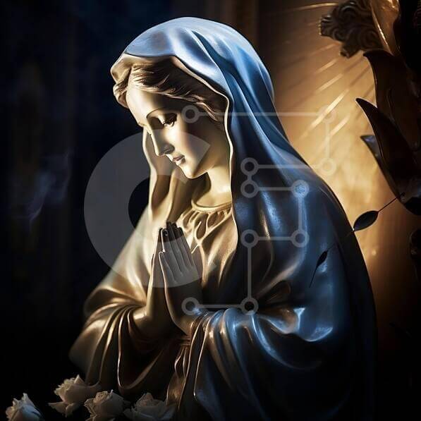 Estatua de la Virgen María Iluminada por la Luz de las Velas fotos de ...