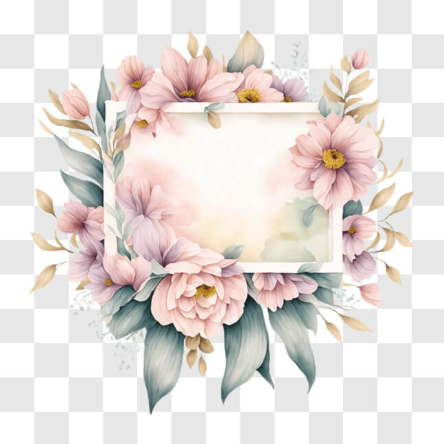 Download Pink Flower Frame Background PNGs Online - Creative Fabrica