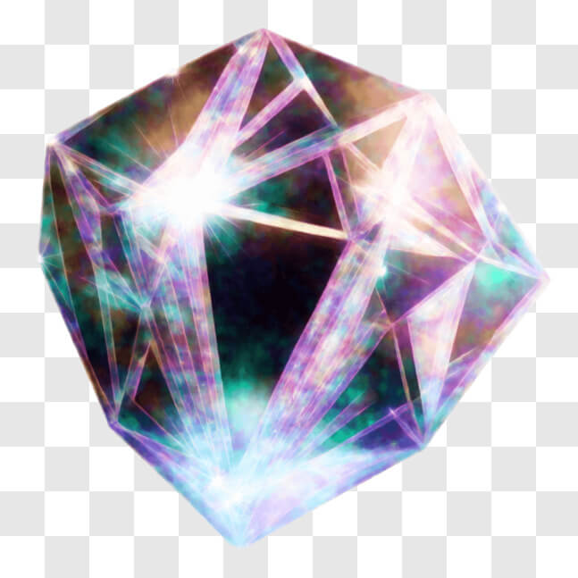 Download Iridescent Glass or Crystal Diamond-Shaped Object PNGs Online ...