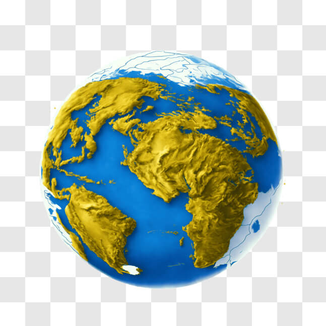 Download 3D Model of Earth Globe with Continents and Land Formations ...