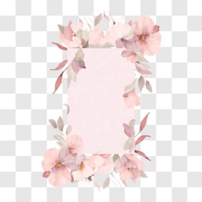 Download Pink Flowers Frame Background PNGs Online - Creative Fabrica