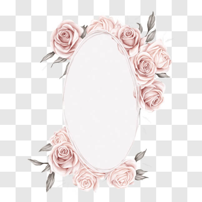 Download Oval Frame with Pink Roses on Black Background PNGs Online ...