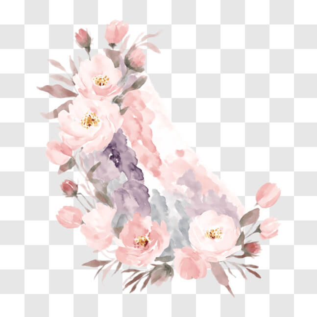 Download Watercolor Painting of Pink and Purple Flower Arch PNGs Online ...