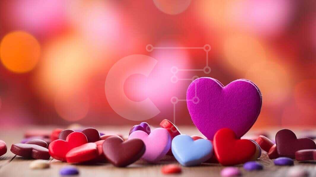 Colorful Heart-Shaped Objects for Valentine's Day stock photo ...