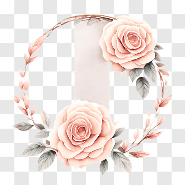 Download Pink Rose Wreath in Shape of L with Personalization Option ...