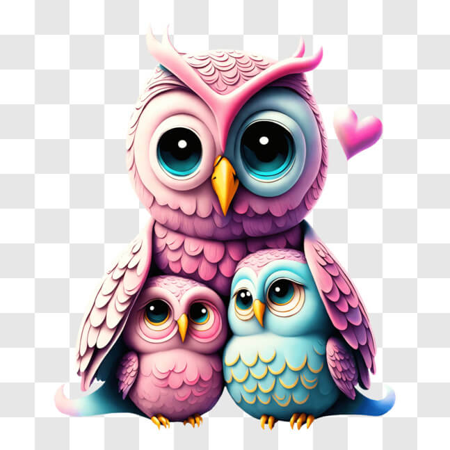 Download Two Owls Sitting Together on a Black Background PNGs Online ...