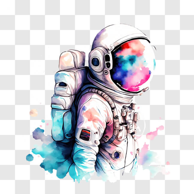 Download Astronaut in Colorful Spacesuit PNGs Online - Creative Fabrica