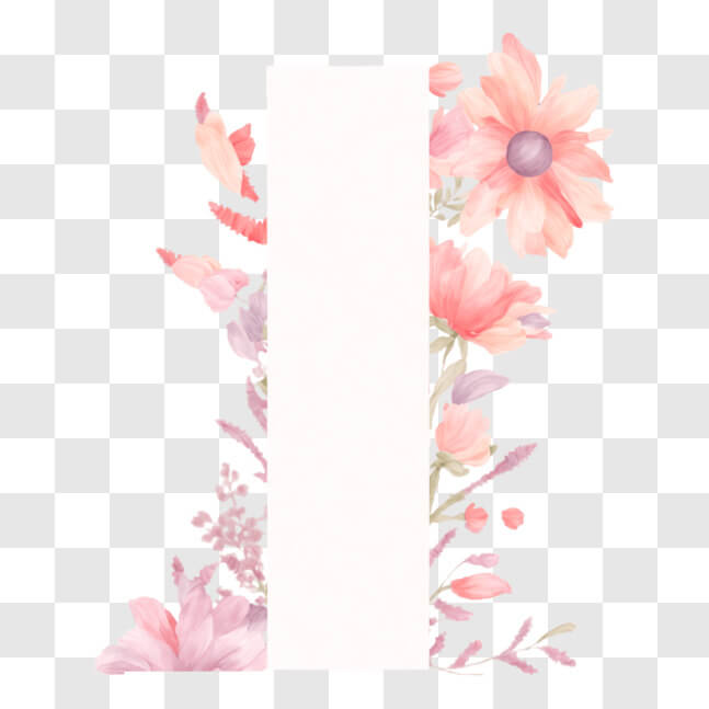 Download Watercolor Letter L with Pink Flowers PNGs Online - Creative ...