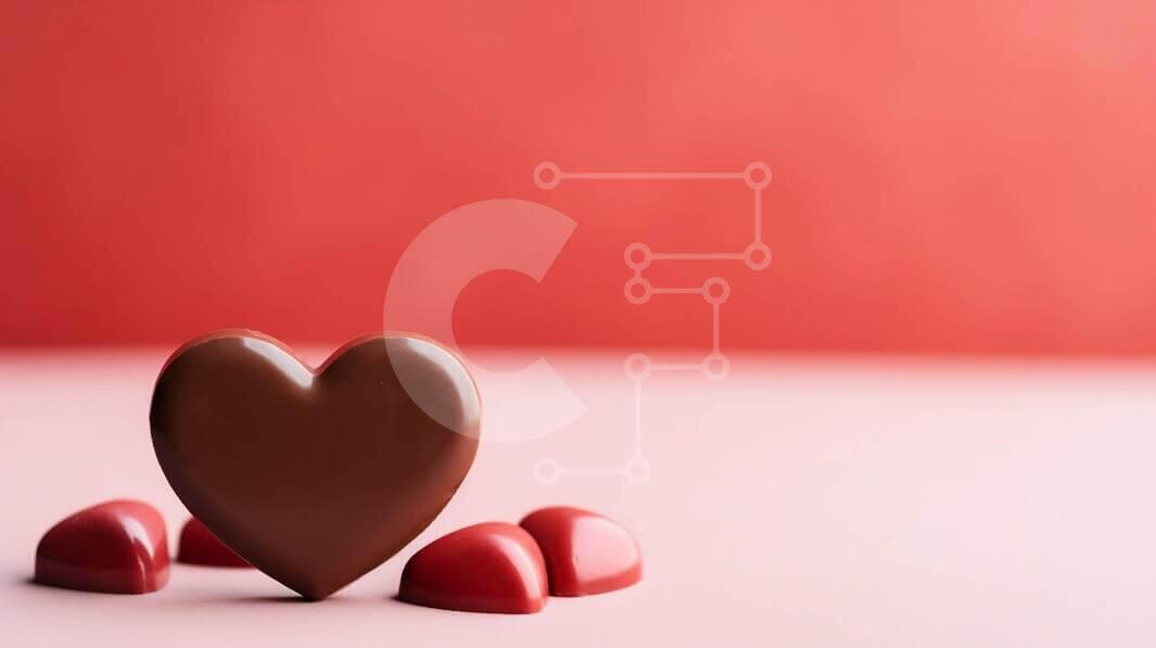 Heart-shaped Chocolate Bar and Candies on Valentine's Day stock photo ...