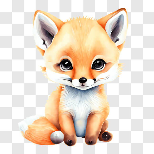 Download Cute Orange Fox Looking Up at the Camera PNGs Online ...