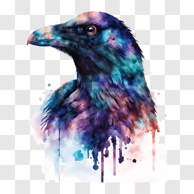 Download Abstract Bird Head with Watercolor Background PNGs Online ...