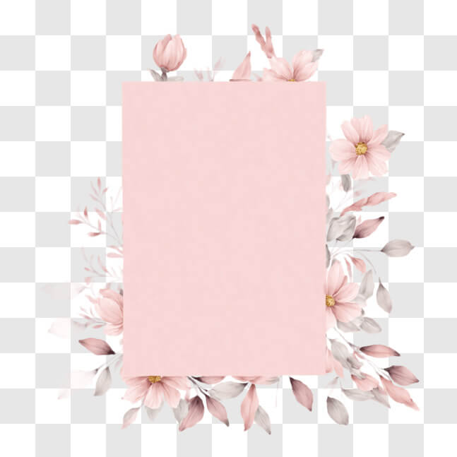 Download Pink Floral Frame Background for Cards and Photos PNGs Online ...