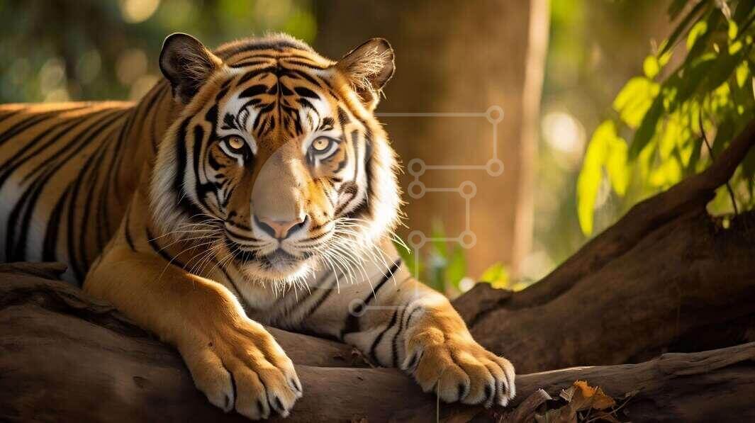 Relaxed Tiger in Natural Surroundings stock photo | Creative Fabrica