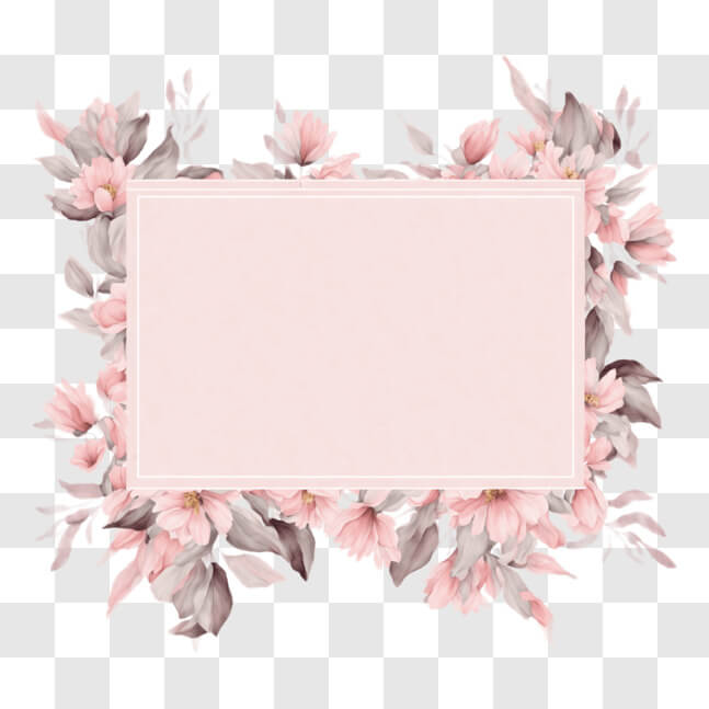 Download Pink Floral Frame Background for Social Media Platforms PNGs ...