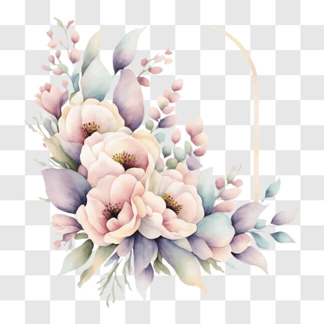 Download Watercolor Floral Arrangement in the Shape of an "L" for ...