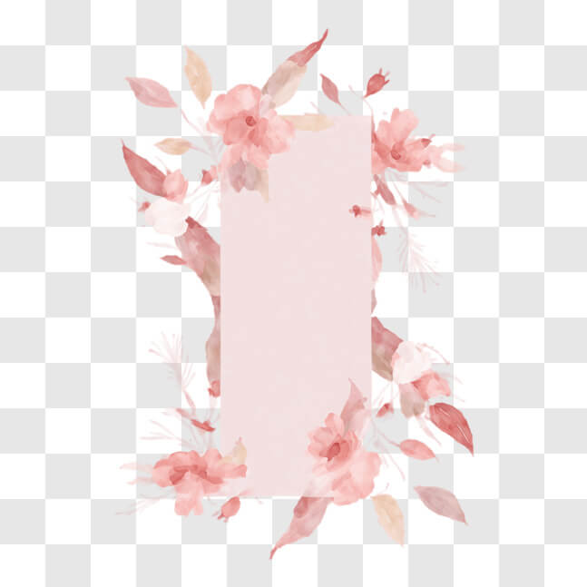 Download Pink Floral Frame with Empty Space PNGs Online - Creative Fabrica