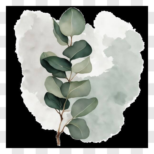 Download Beautiful Watercolor Painting of Eucalyptus Tree Branch PNG ...