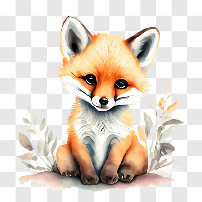 Download Small Orange Fox Art Print PNGs Online - Creative Fabrica