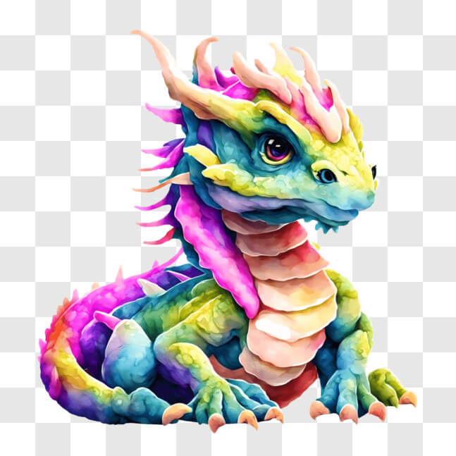 Download Colorful Dragon on Black Background PNGs Online - Creative Fabrica