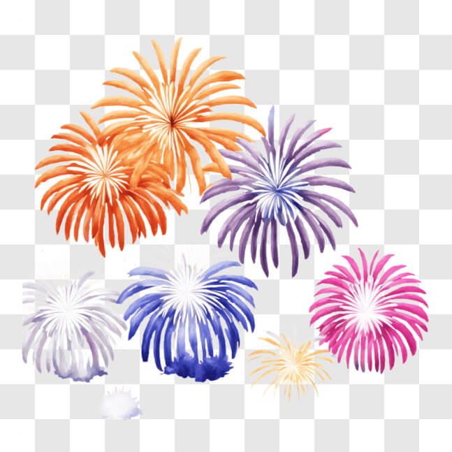 Download Colorful Fireworks in the Shape of an Upside-Down Triangle ...