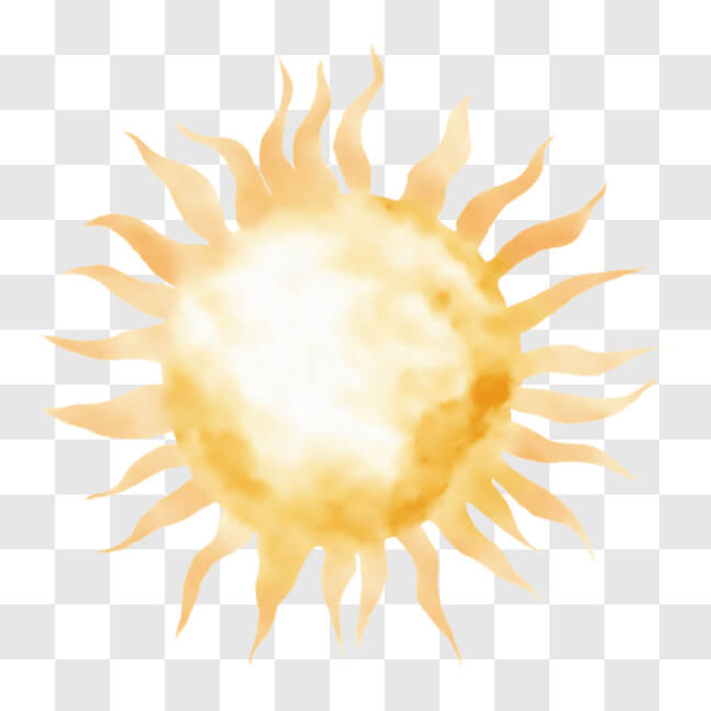 Download Yellow and White Sun Icon on Black Background PNGs Online ...