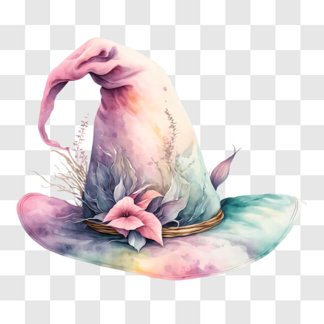 Download Colorful Witch's Hat with Floral Design PNGs Online - Creative ...
