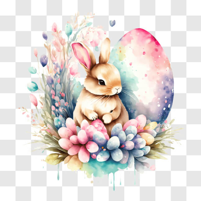 Download Watercolor Easter Bunny Painting for Greeting Cards and ...