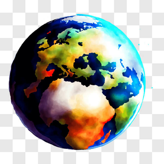 Download Colorful Globe Illustration for Educational or Artistic ...