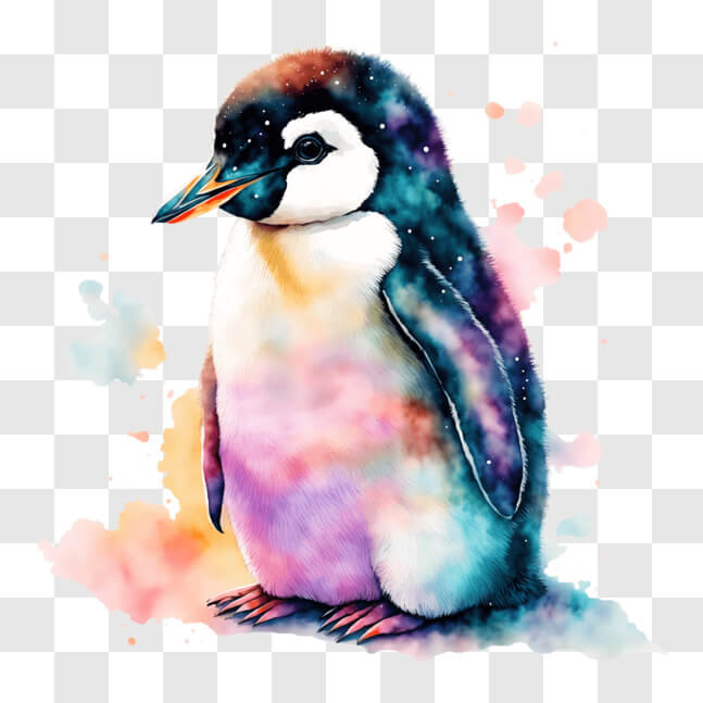 Download Colorful Penguin Painting - Penguins and Stars Art ...