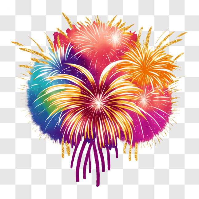 Download Colorful Fireworks Display in the Night Sky PNGs Online ...