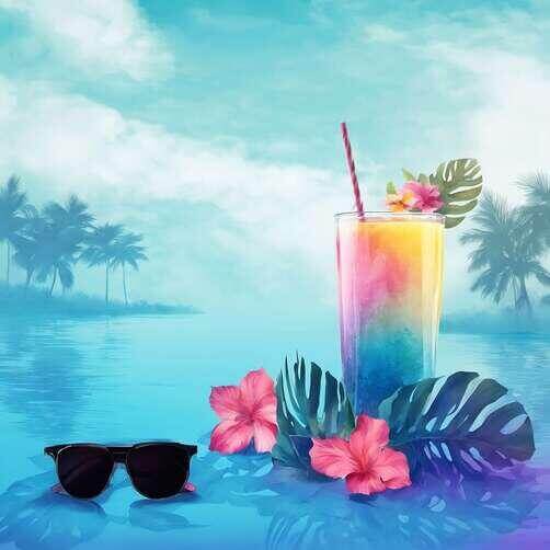 Download Relax on a Tropical Beach with a Refreshing Orange Drink ...