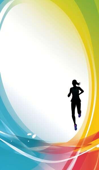 Download Woman running in abstract colorful swirl Backgrounds Online ...