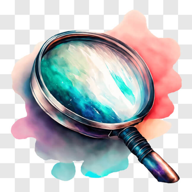 Download Colorful Paint Splashes on Magnifying Glass Icon PNGs Online ...
