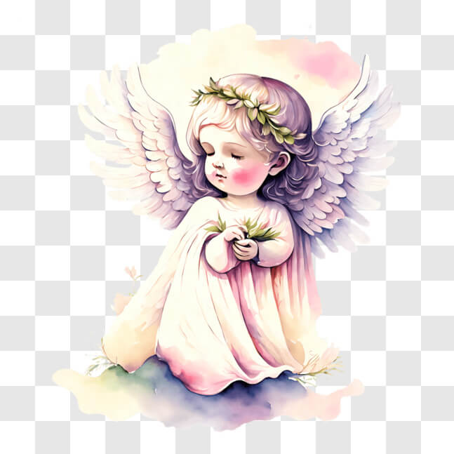 Descarga Pintura de un Ángel en Rosa y Blanco PNGs En Línea - Creative ...