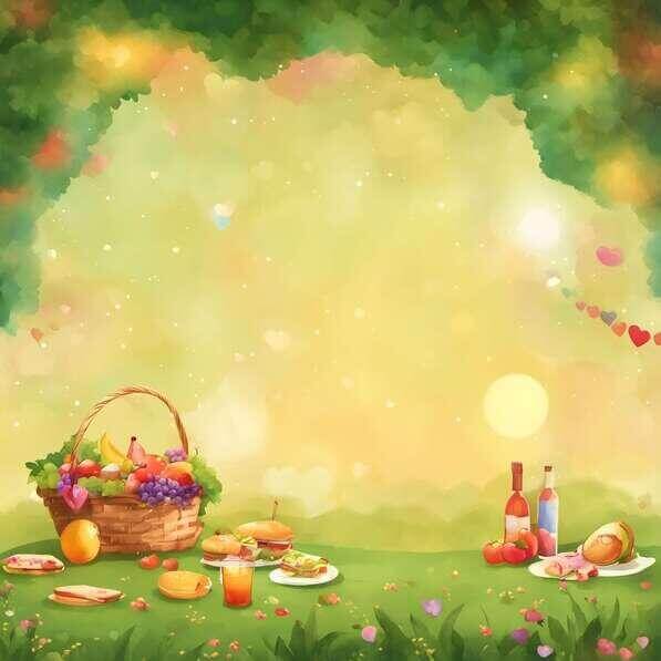 Download Picnic in the Park with Food and Flowers Backgrounds Online ...