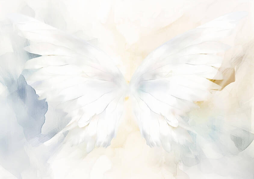 Download Abstract Angel Wings Painting on Blue and Gray Background ...