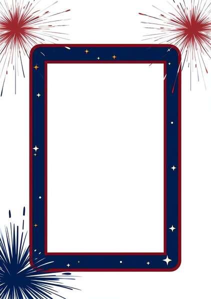 Download 4th of July Celebration Frame with Fireworks and Stars ...