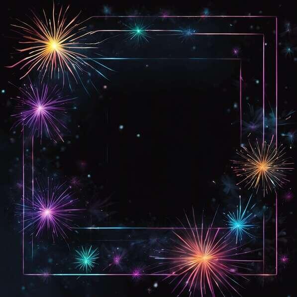 Download Colorful Fireworks Square Frame Background Backgrounds Online ...