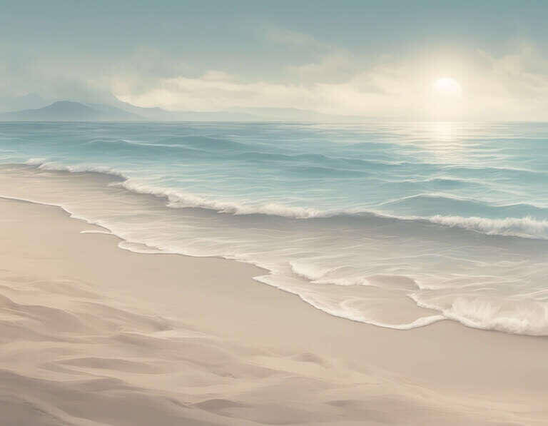 Baixe Praia Deslumbrante com Nascer do Sol e Ondas Quebrando ...