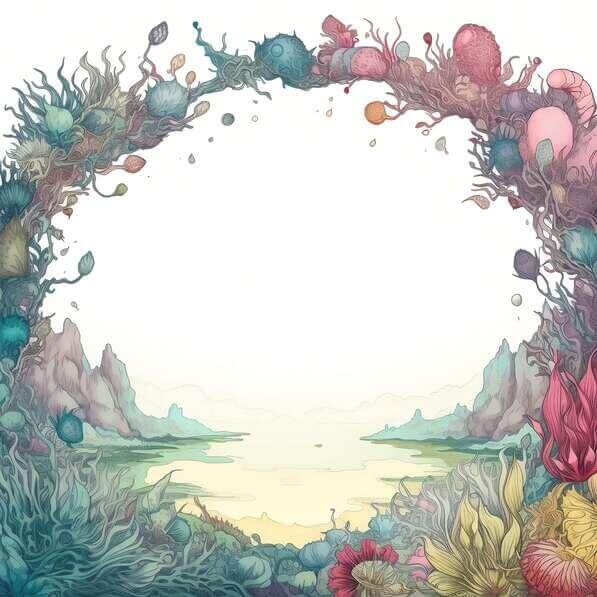 Download Colorful Floral Frame with Water Surrounding Backgrounds ...