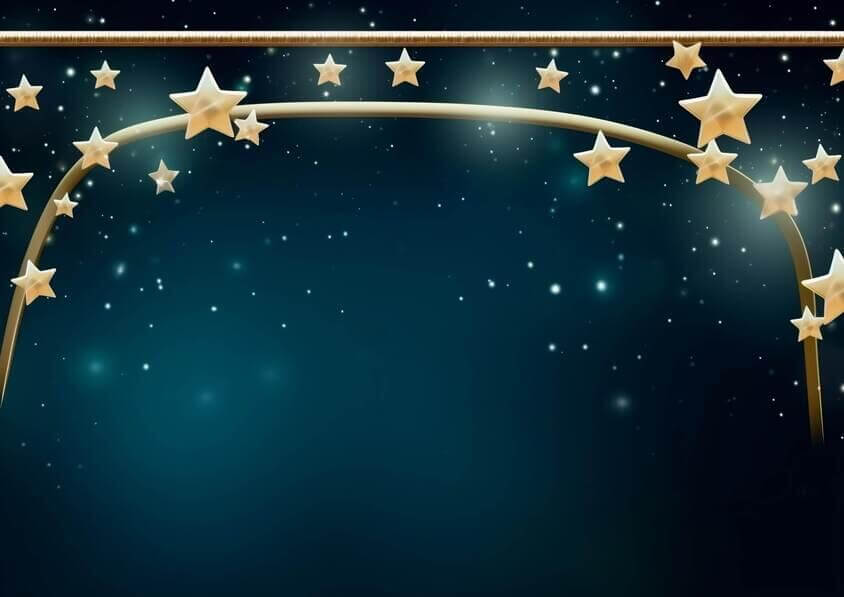 Download Gold Stars on Black Background with Star-Shaped Archway ...