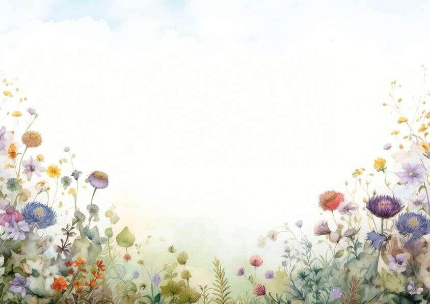 Download Watercolor Painting of Colorful Meadow with Flowers ...