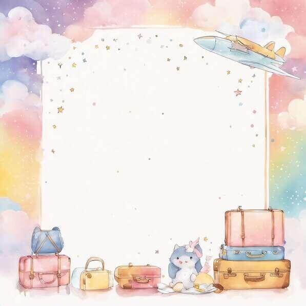 Download Colorful Travel Background with Airplane and Suitcases ...