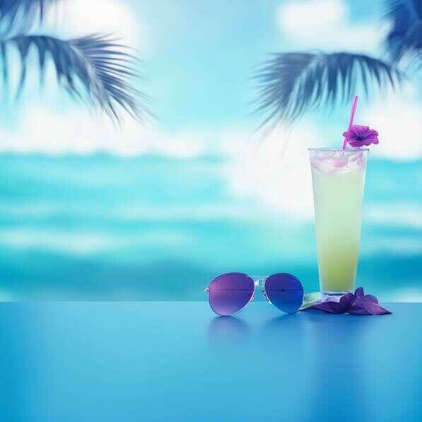 Download Outdoor Beach Party with Tropical Drink and Palm Trees ...