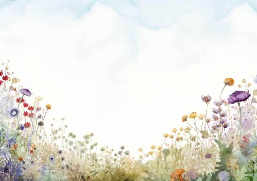 Download Colorful Wildflower Meadow Watercolor Painting Backgrounds ...
